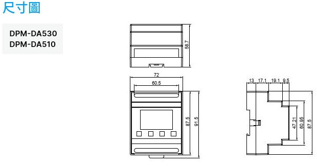 DELTA DPM-DA510 (底板型)綜合電表-HMDEDPMDA510-多功能電表