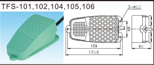 天得 腳踏開關(鋁) 0.5M TFS-101-Z-天得 TFS-101Z 0.5M-S6TDTFS101Z-腳踏開關