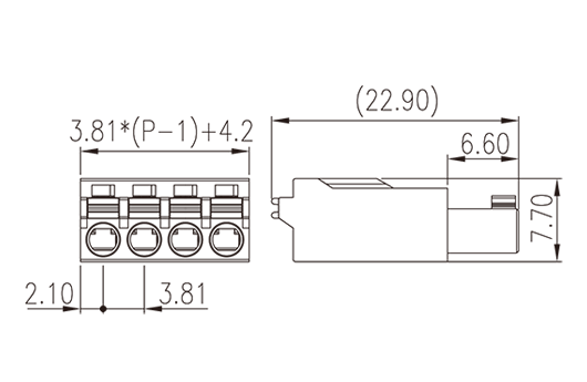 DINKLE PCB板>接插件-2P插頭 0221-4202-300V.8A 3.81mm-CPDI0221-4202-CP