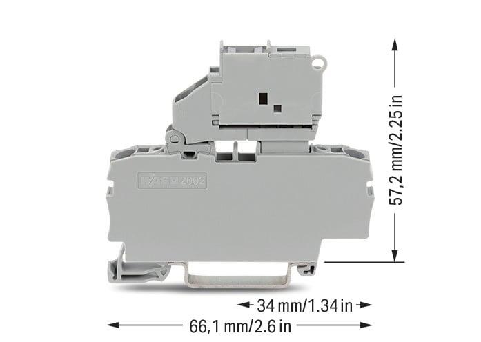 WAGO 2002-1611 2線保險絲端子台 220V-12-18AWG(0.75-4mm) FUSE 5*20 ...