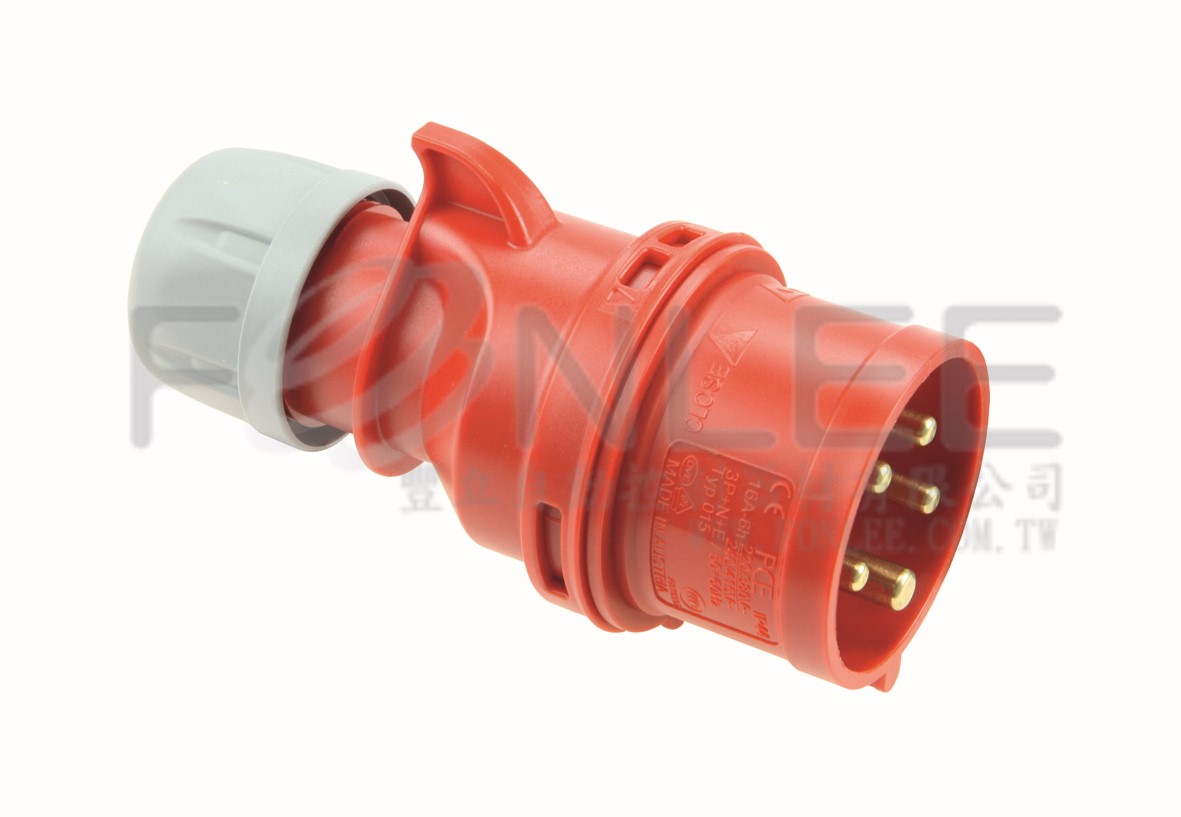 PCE 325-9暗插座4P+E 32A/230V/BL IP44-WJPC7B3259-引掛式插頭/中間插頭