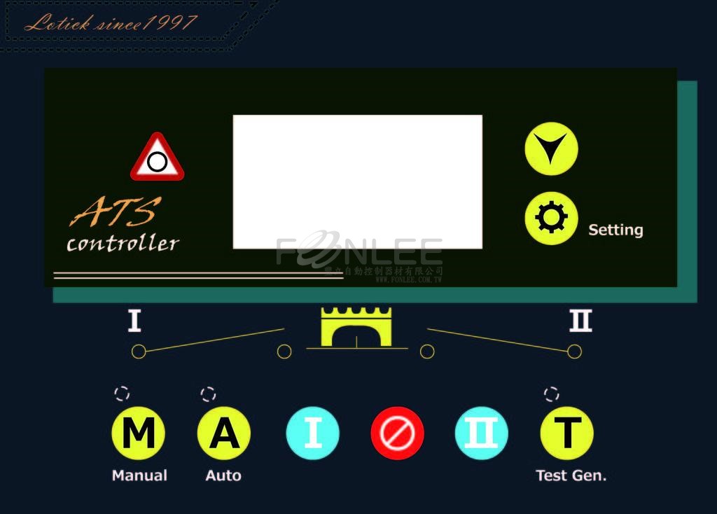 LTK SLC600(LCD) ATS控制器+RS485-LTK 瞬間激磁盤面控制器(194.5*164.5)-U6ARGJZSLC600-U6