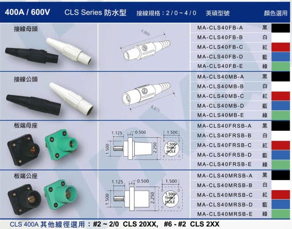 MARINCO 單P電纜連接器 CLS(400A)-400A/600V-CCMACLS-CC